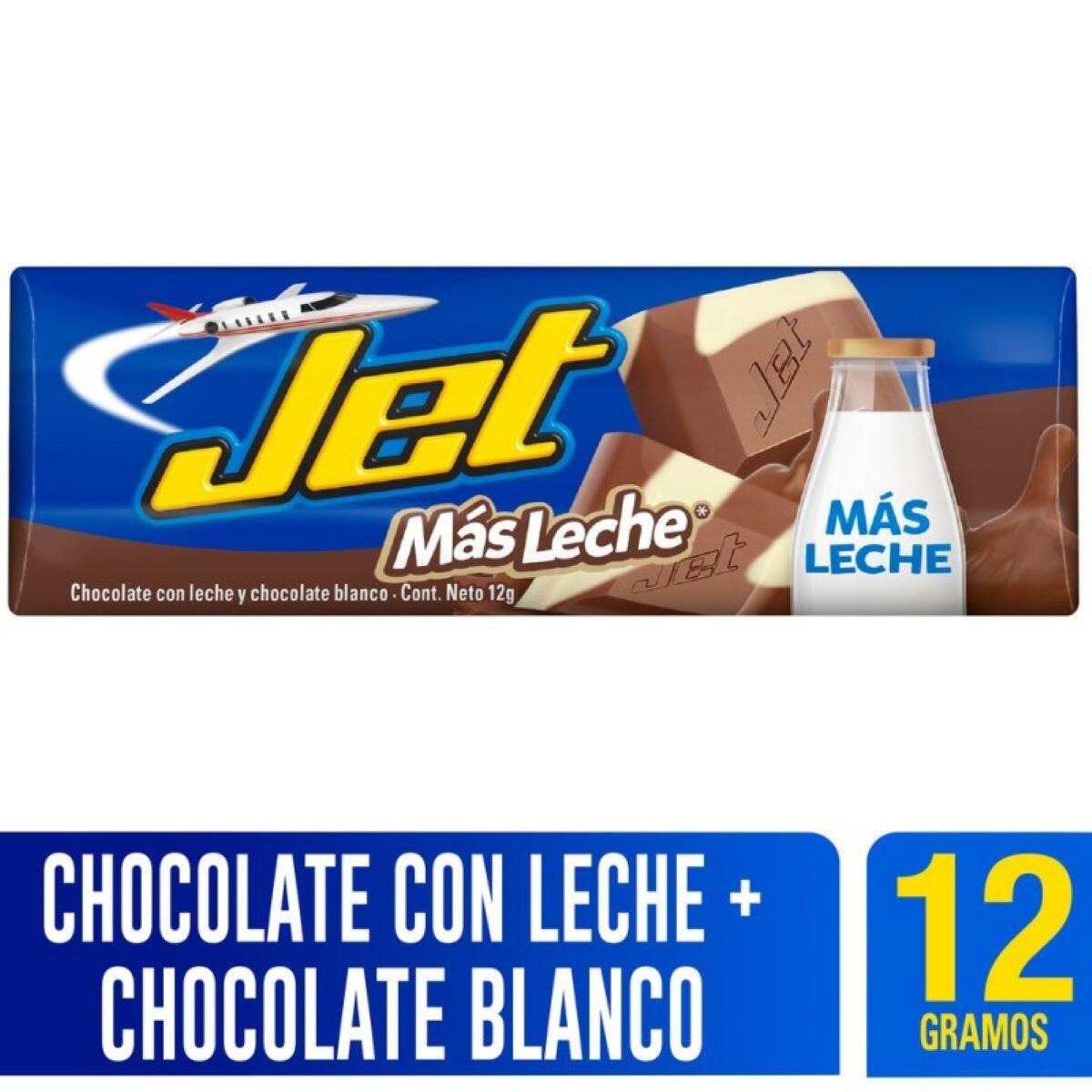 Chocolatina Jet Mas Leche Barra X 12 Gr