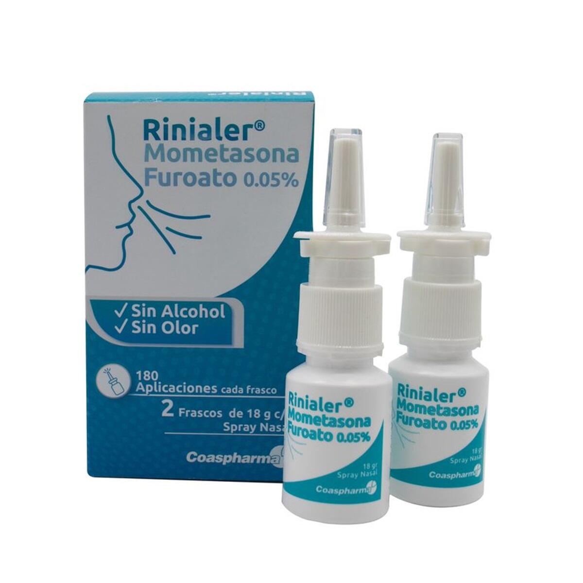 Rinialer Mometasona 0.05% Spray Nasal 2 Frascos X 18 Gr C/u