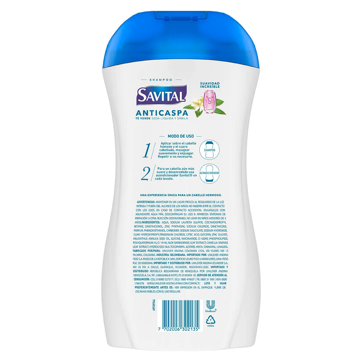 Shampoo Savital Anticaspa Te Verde Y Sabila X 510 Ml
