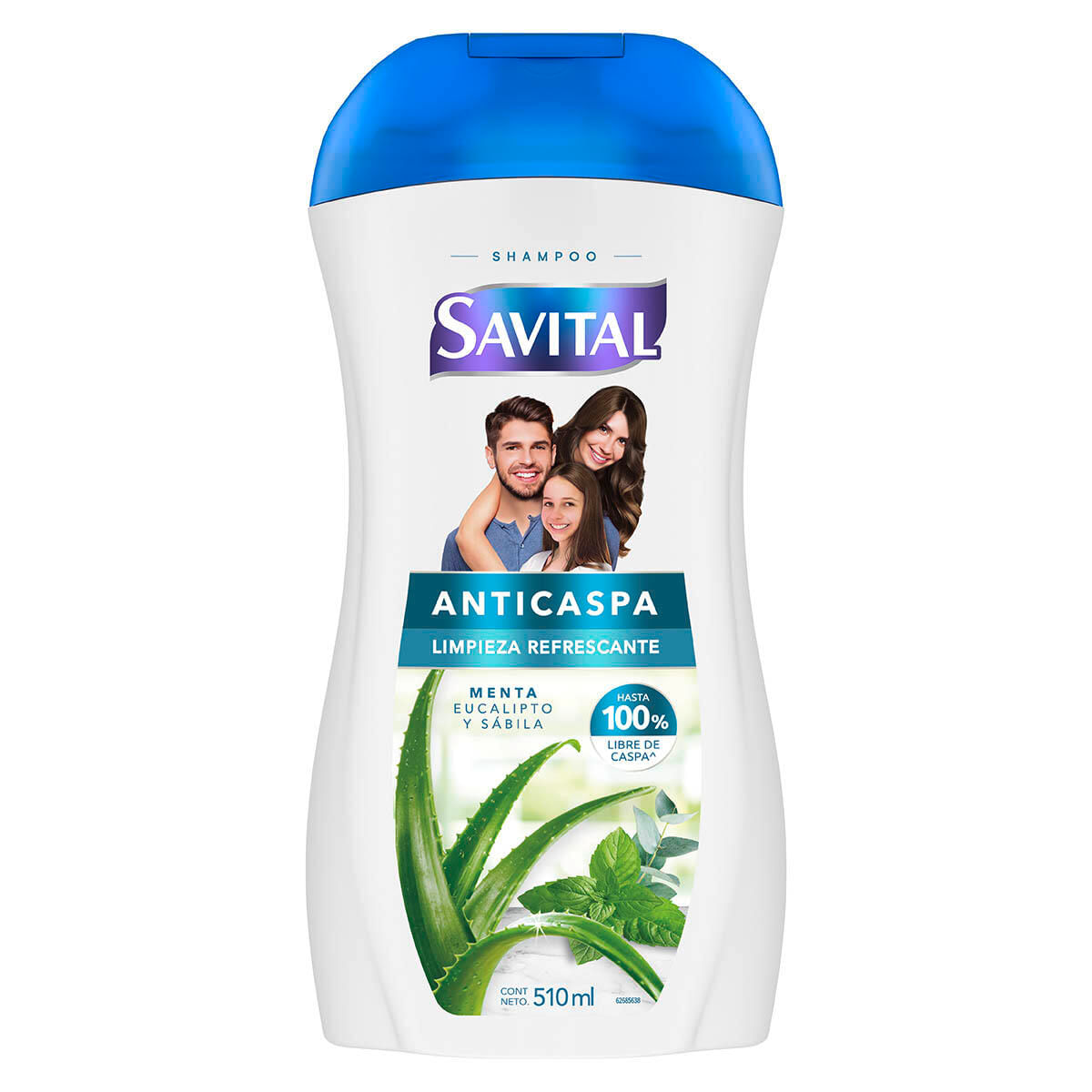 Shampoo Savital Anticaspa Menta Eucalipto Y Sabila X 510 Ml