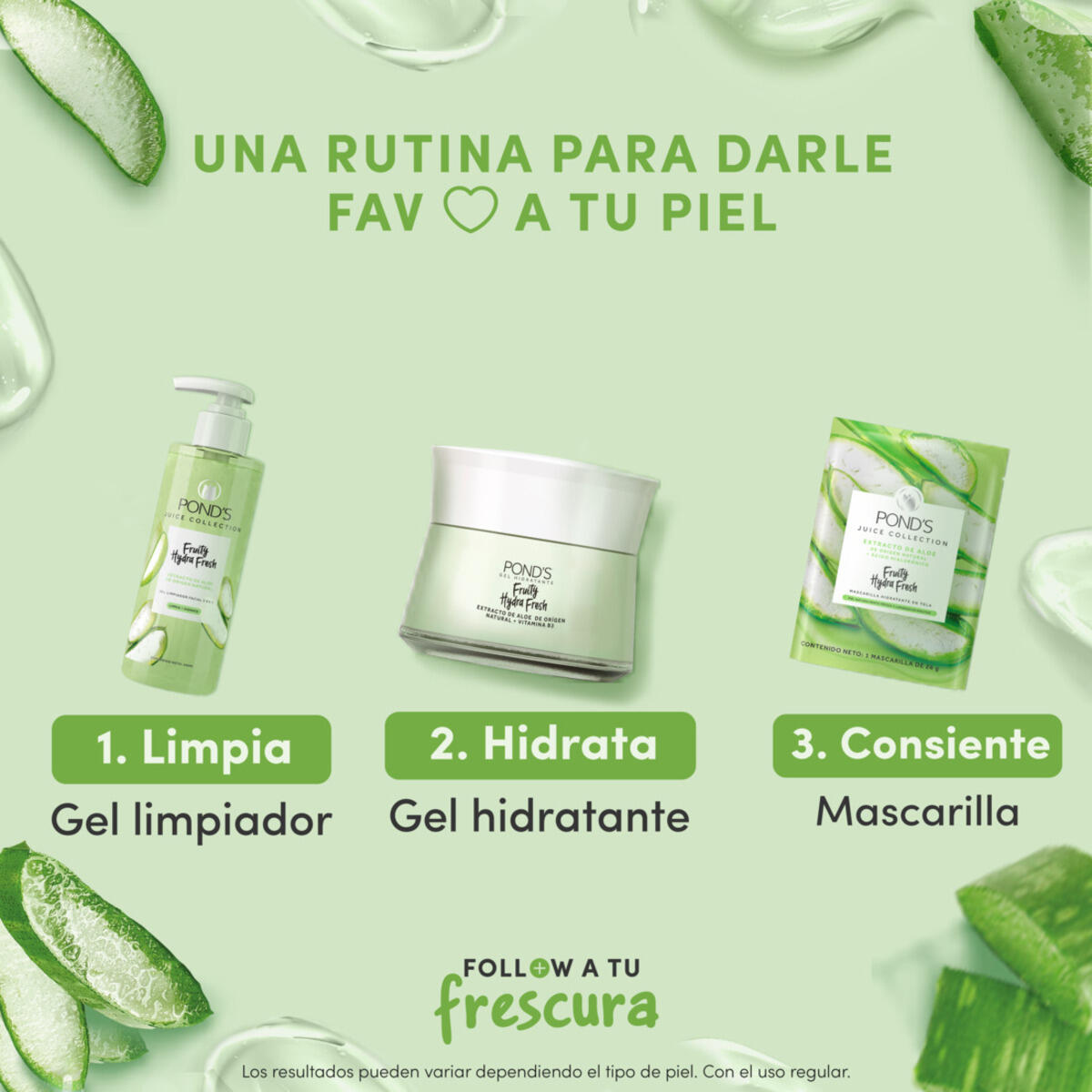 Gel Hidratante Ponds Fruity Hydra Fresh Aloe X 50 Gr