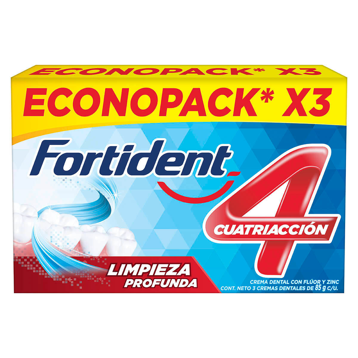 Crema Dental Fortident Cuatriaccion Limpieza Profunda Tubo X 85 Gr ...