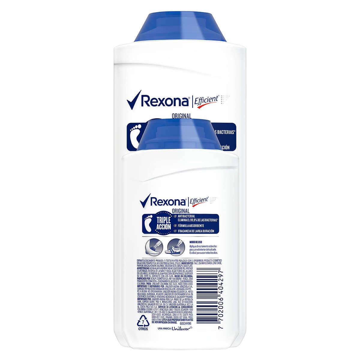 Talco Rexona Efficient X 180 Gr Gratis Talco Rexona X 55 Gr