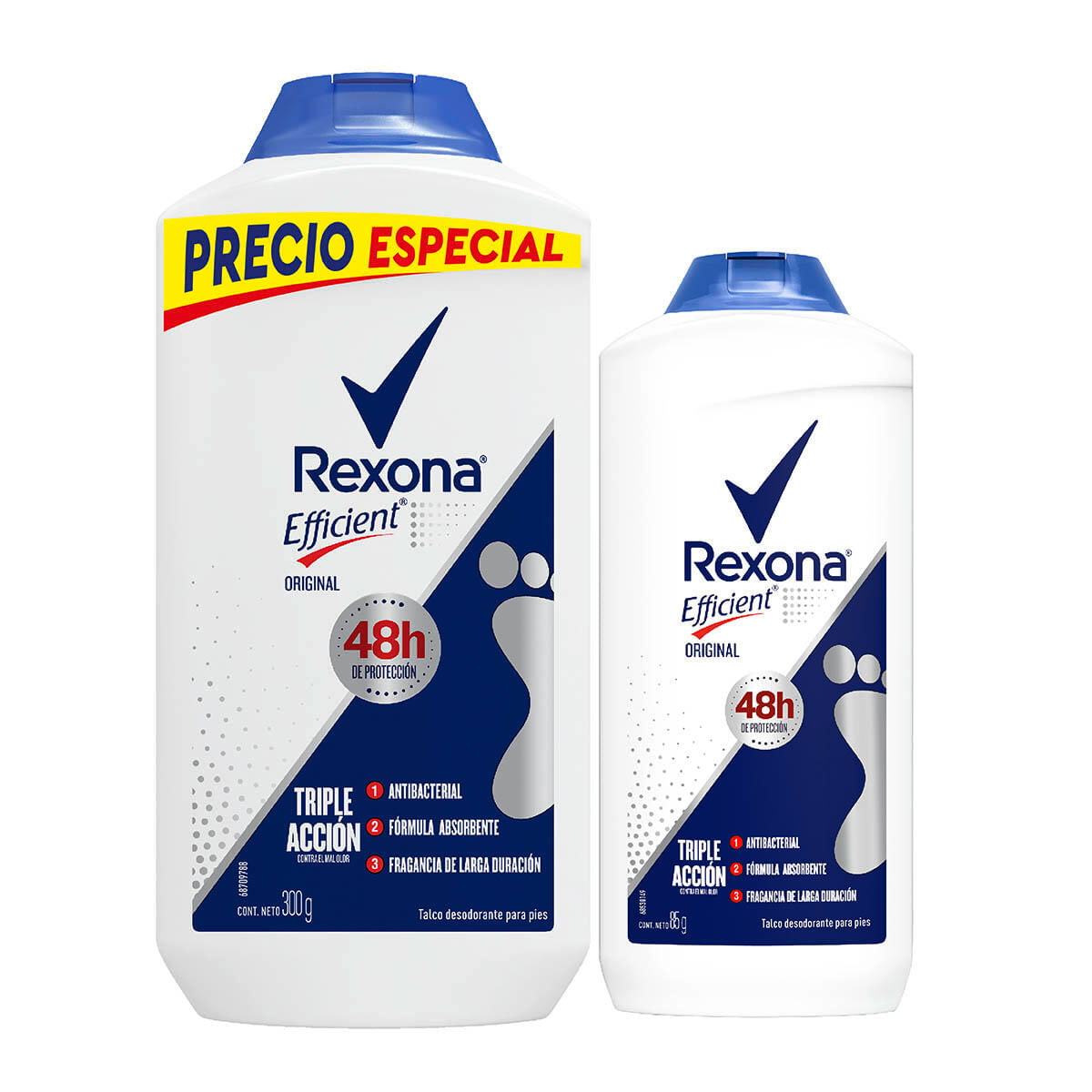 Talco Rexona Efficient X 300 Gr Gratis Talco Rexona X 85 Gr