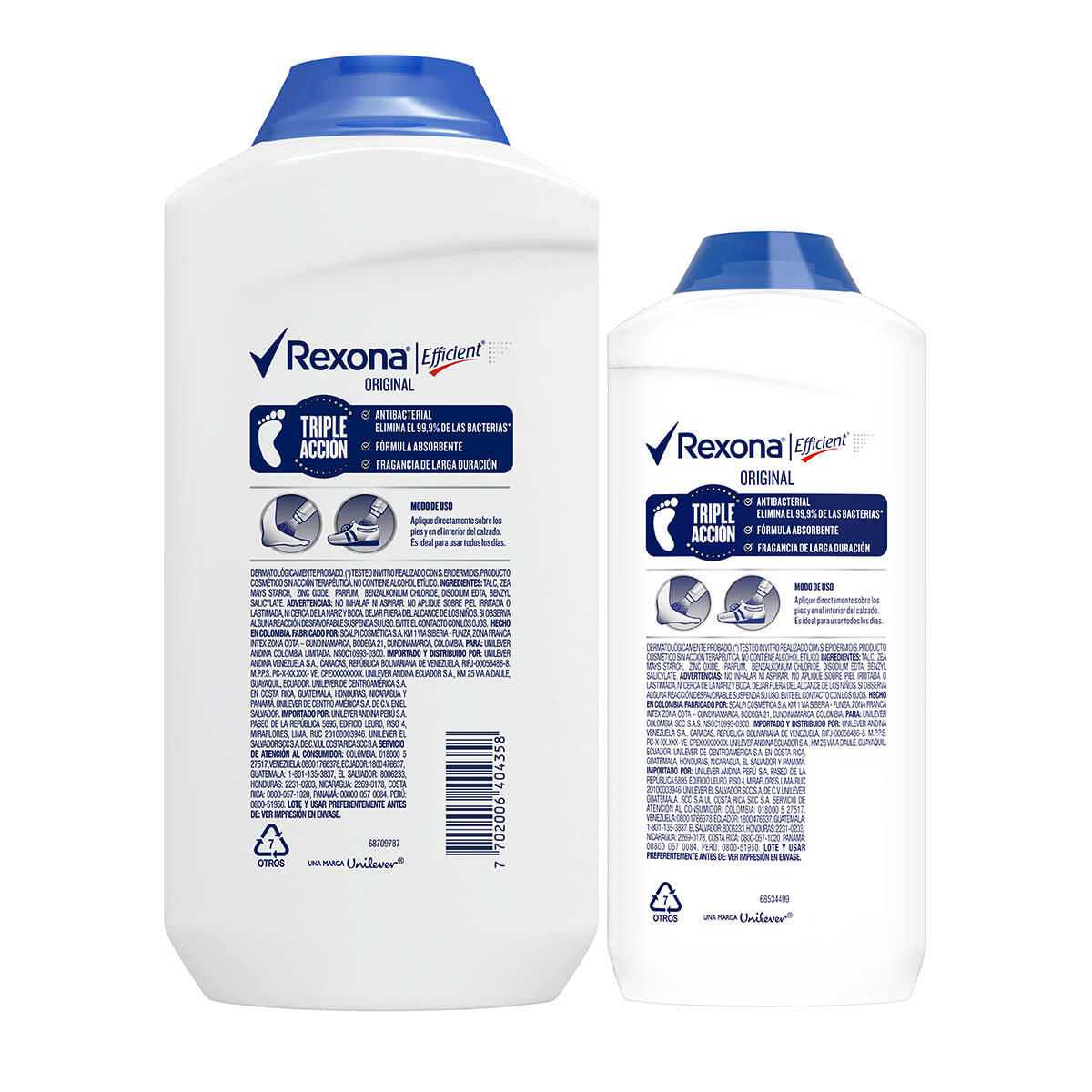 Talco Rexona Efficient X 300 Gr Gratis Talco Rexona X 85 Gr