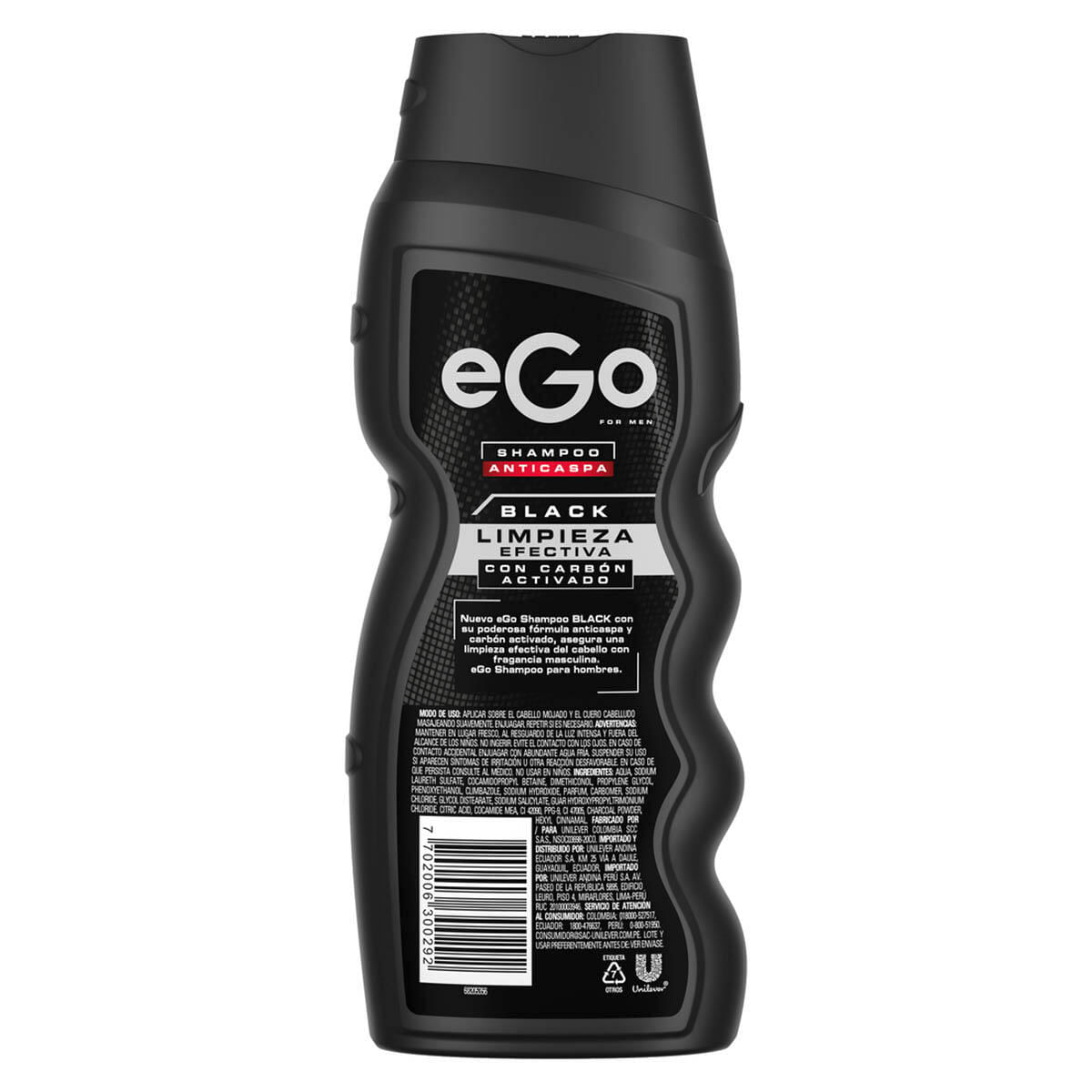 Shampoo Ego Anticaspa Black Limpieza Efectiva X 400 Ml