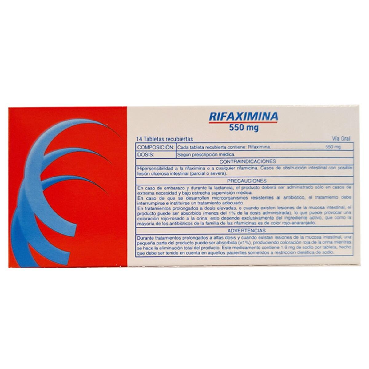 Rifaximina 550 Mg X 14 Tabl - TuDrogueríaVirtual.com