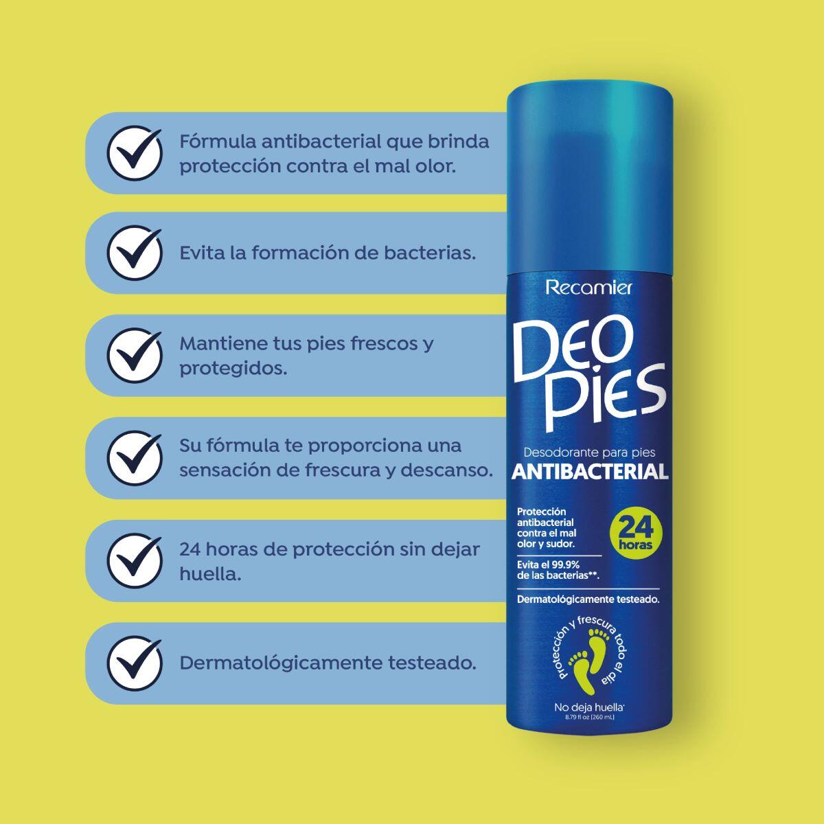 Deo Pies Spray Antibacterial X 260 Ml - TuDrogueríaVirtual.com