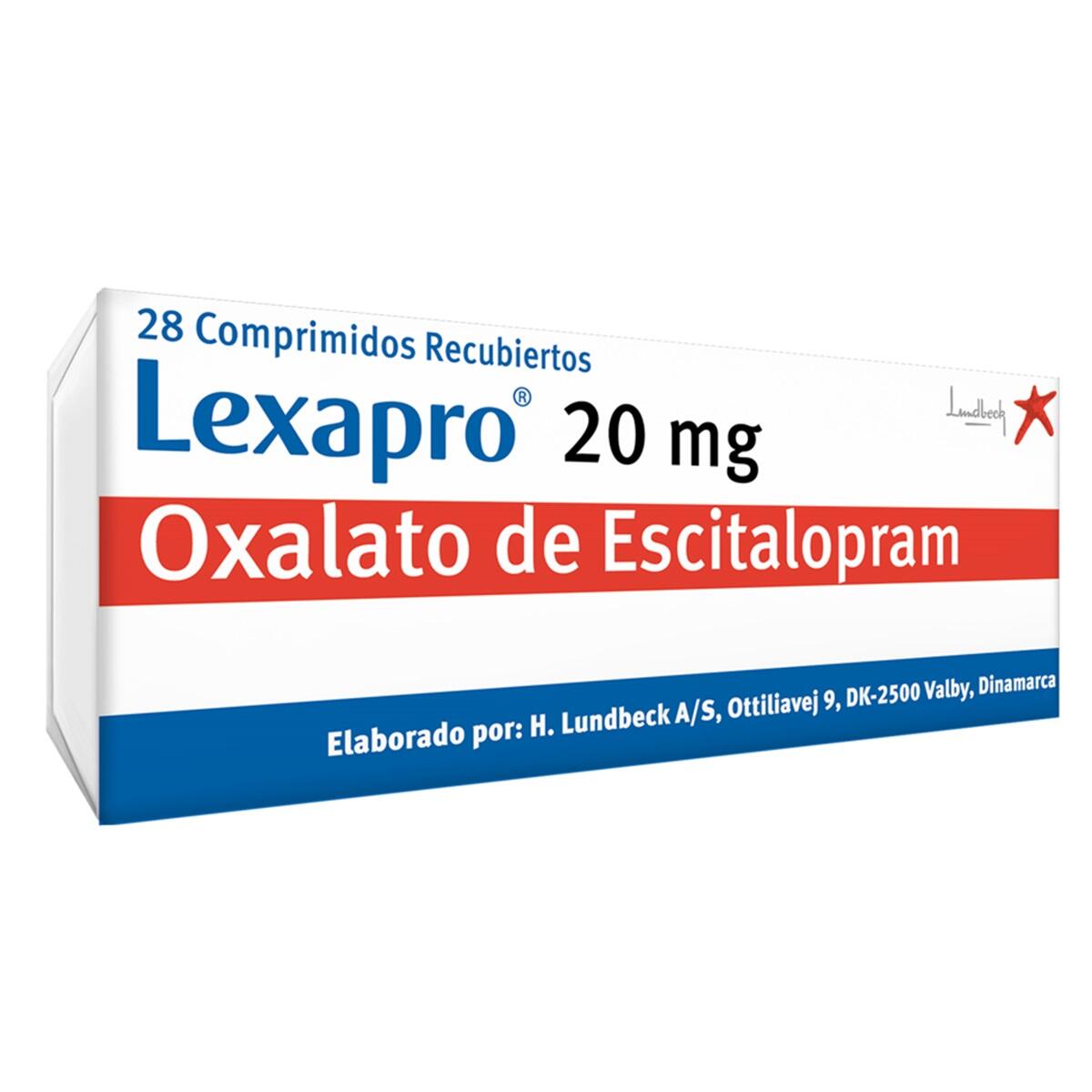 Lexapro Escitalopram 20 Mg X 28 Comp