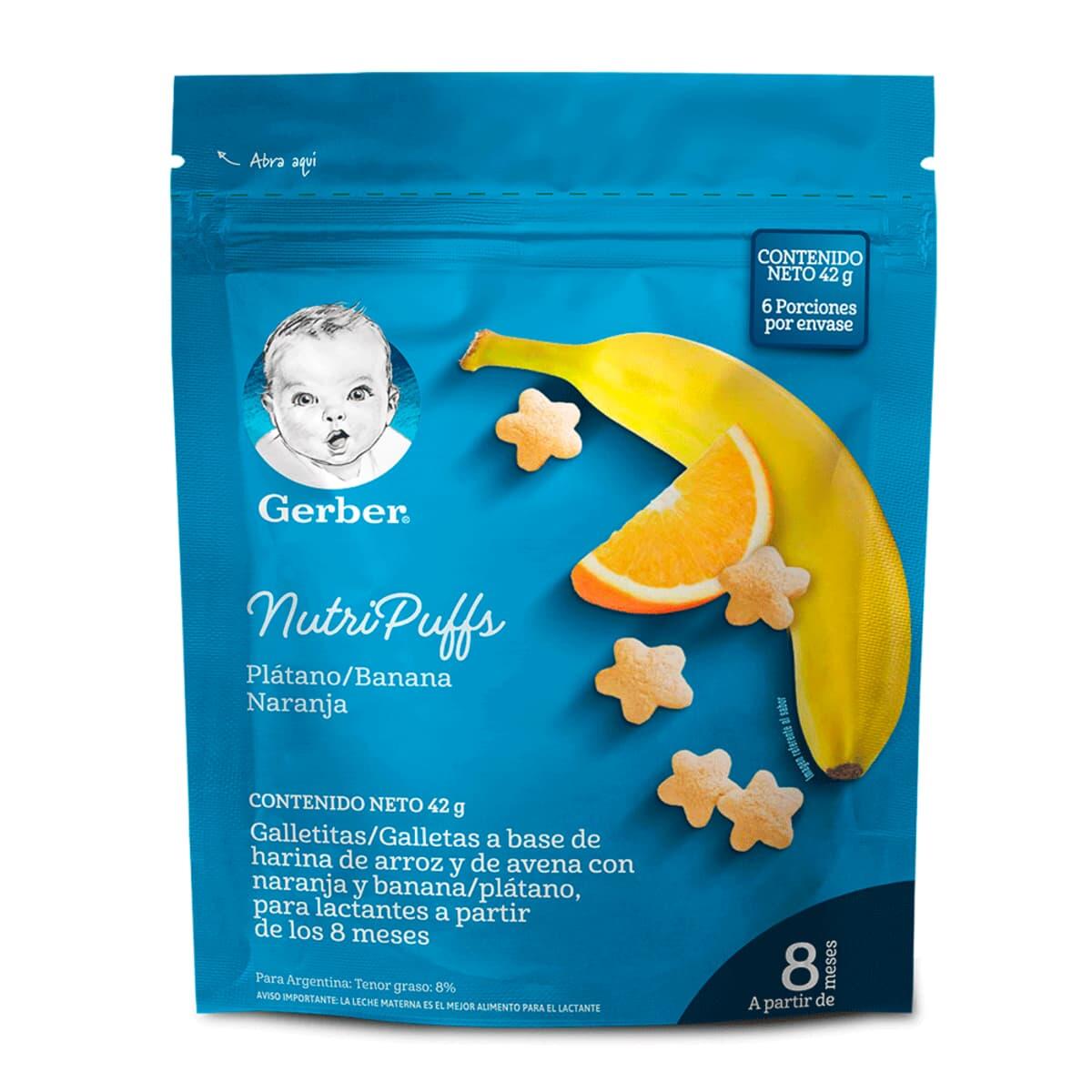 Galletas Gerber Nutri Puffs Banana Orange X 42 Gr