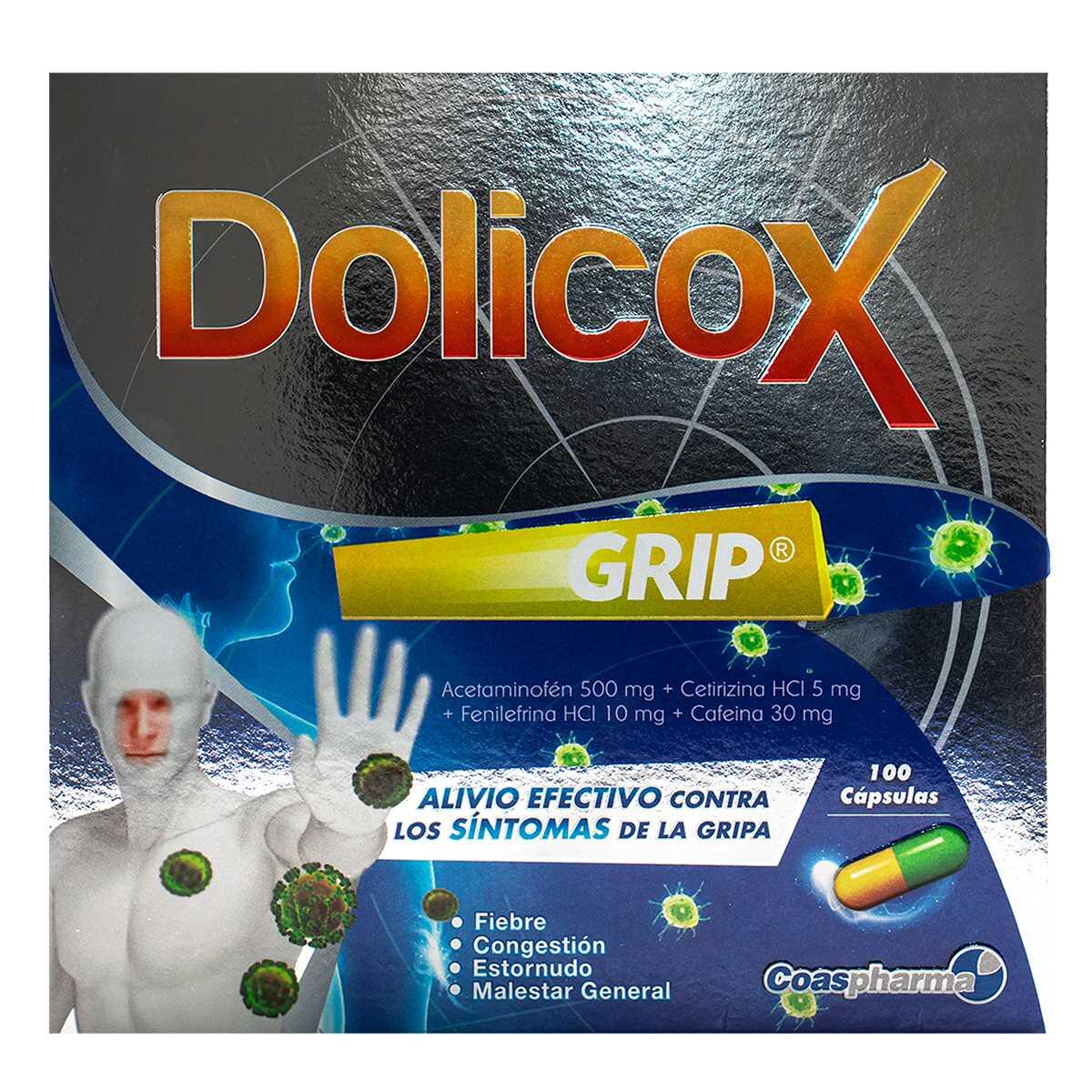 Dolicox Grip Acetaminofen/cafeina/cetirizina/fenilfrina X 100 Cap