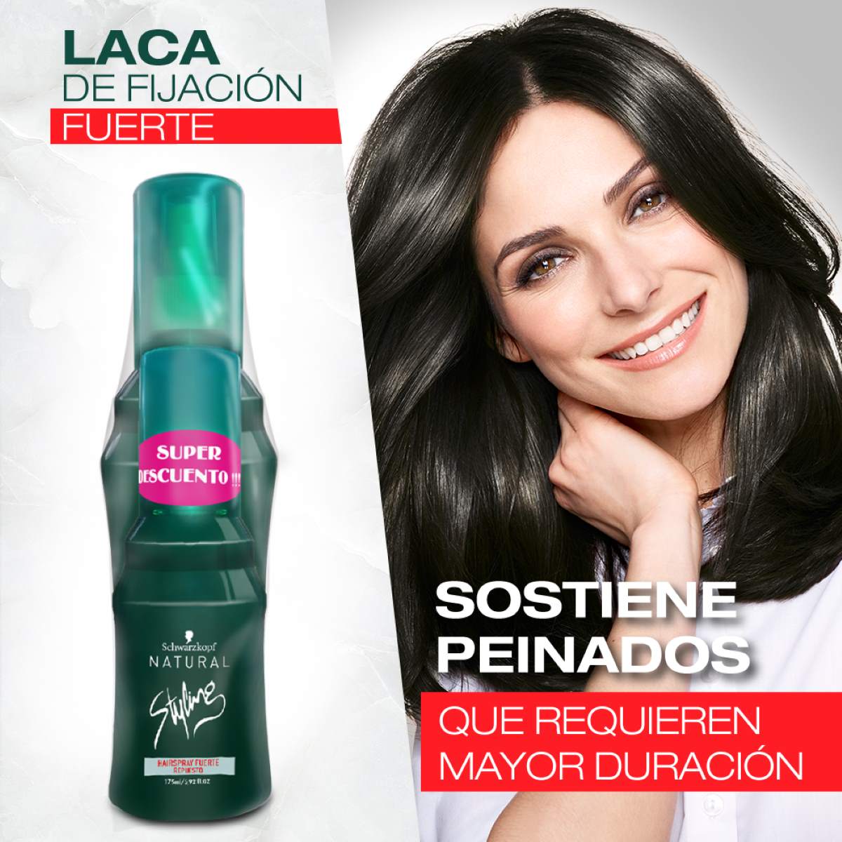 LACA STYLING SPRAY FUERTE FRASCO X 300 ML+RPTO X 175 ML