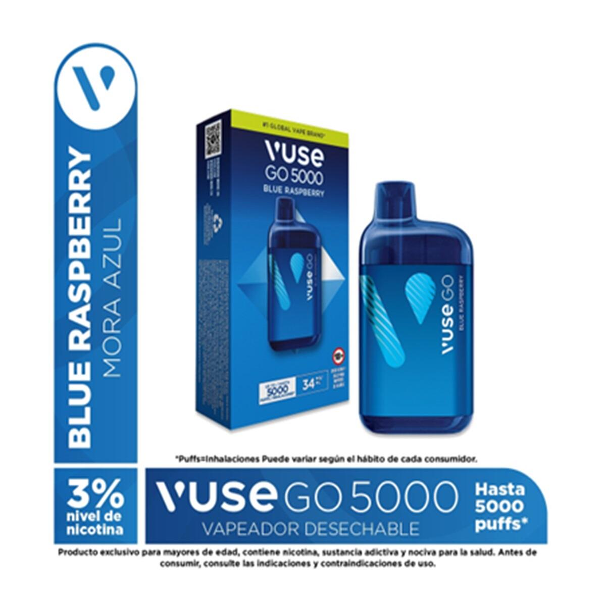 Vapeador Vuse Go Blue Raspberry 3% X 5000 Puffs - TuDrogueríaVirtual.com