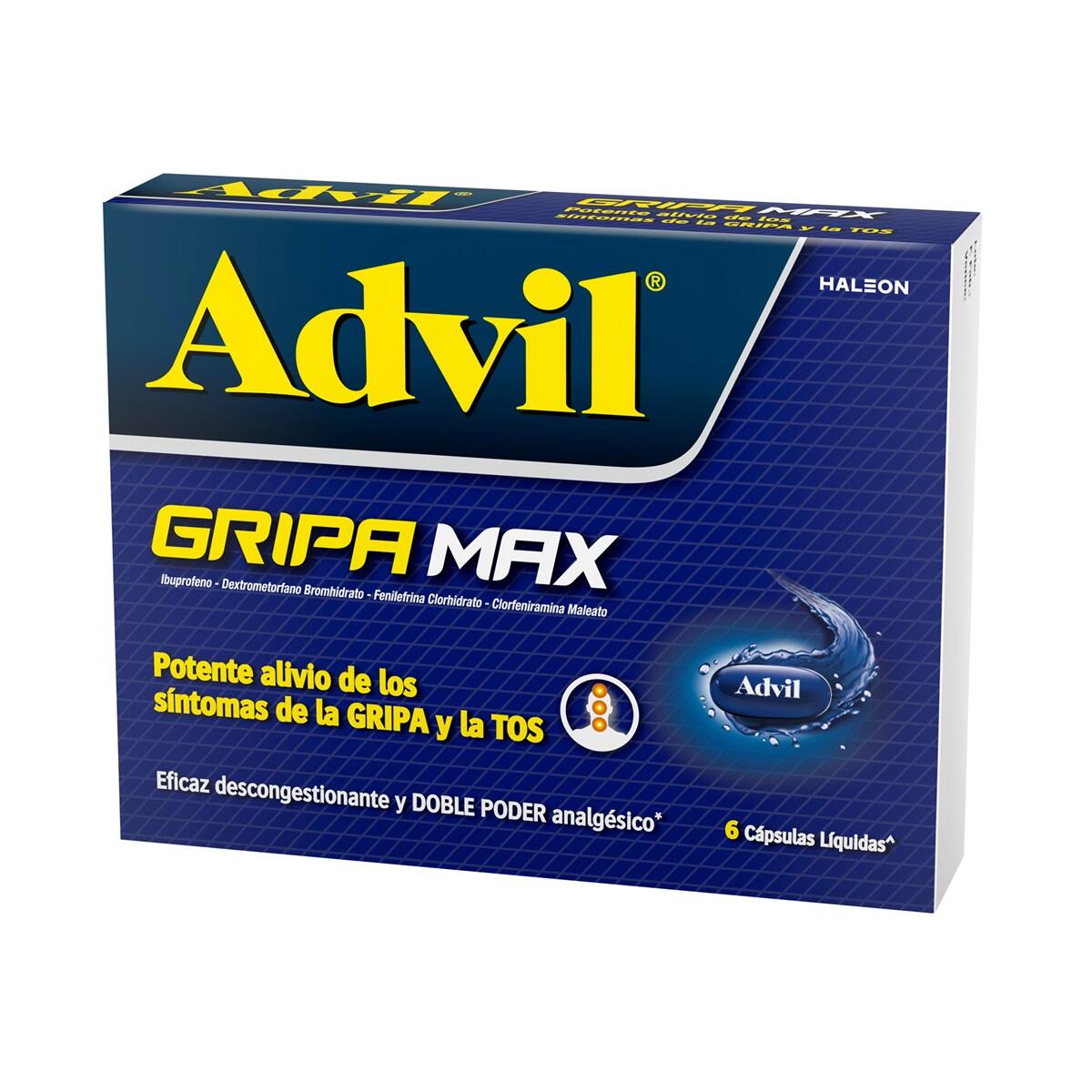 Advil Gripa Max Ibuprofeno/dextrometorfano/fenilefrina/clorfeniramina X ...
