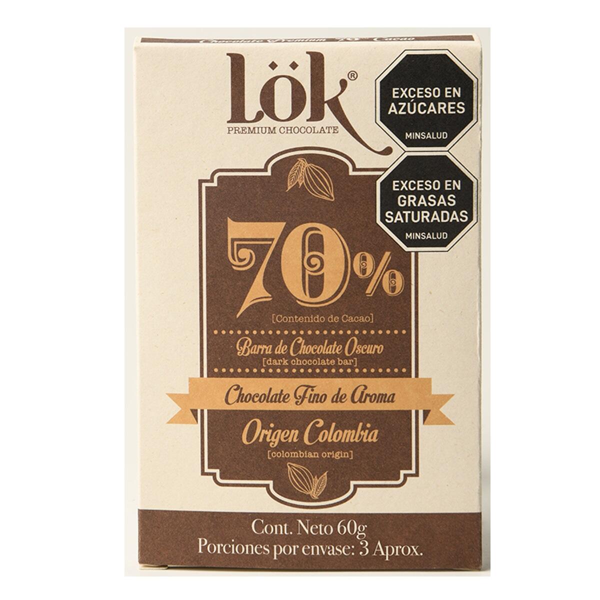 Chocolate Lok 70% Fino De Aroma X 60 Gr