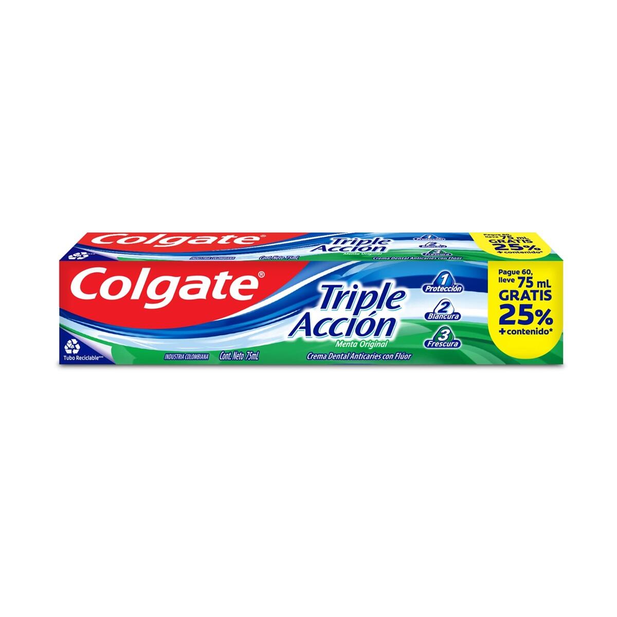Crema Dental Colgate Triple Accion Pague 60 Lleve 75 Ml ...