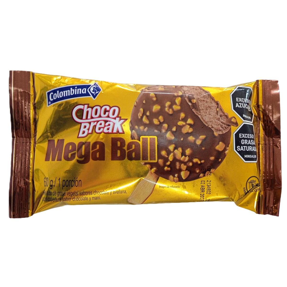 Helado Paleta Choco Break Mega Ball X 60 Gr