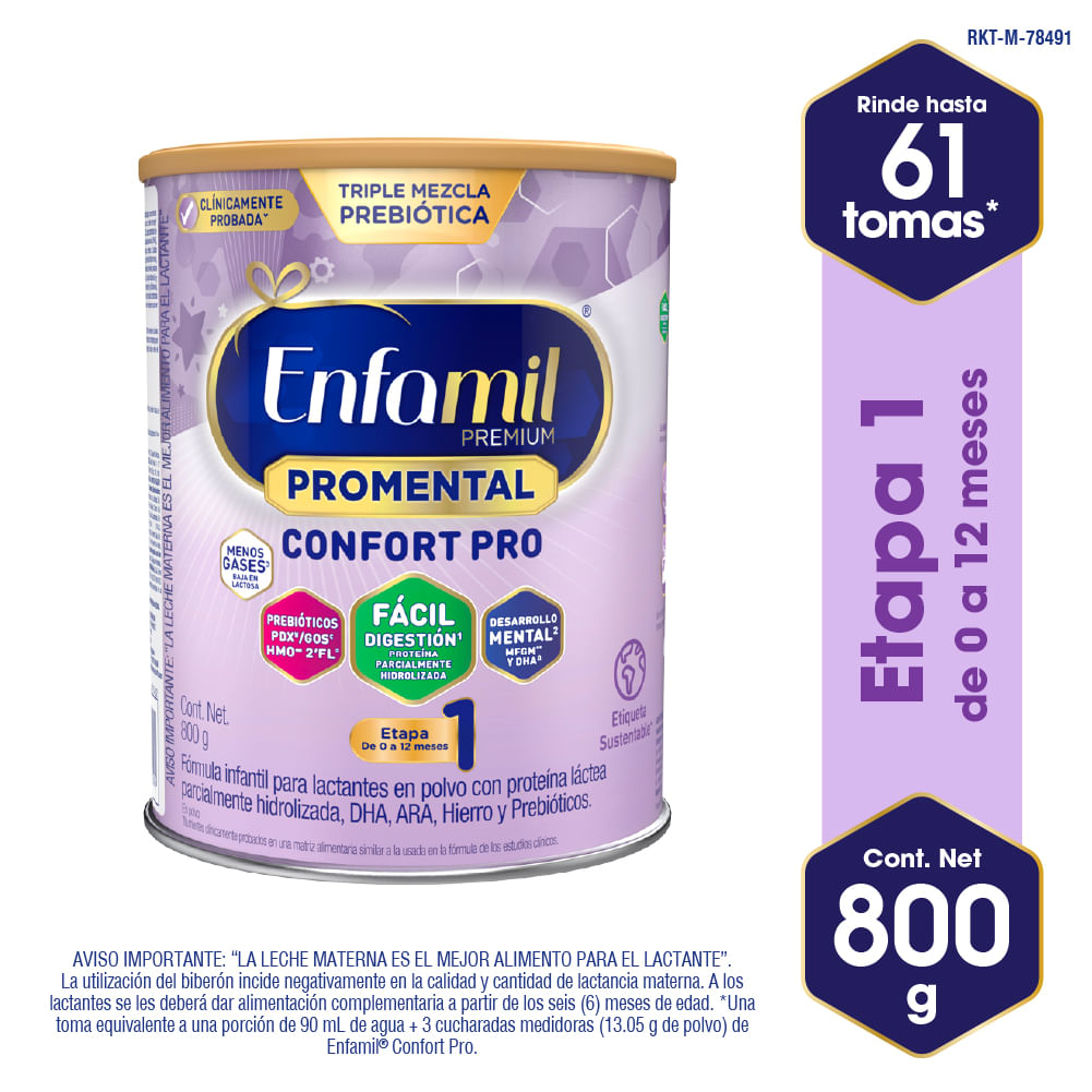 Formula Infantil Enfamil Premium Promental Confort Pro Etapa 1 X 800 Gr ...