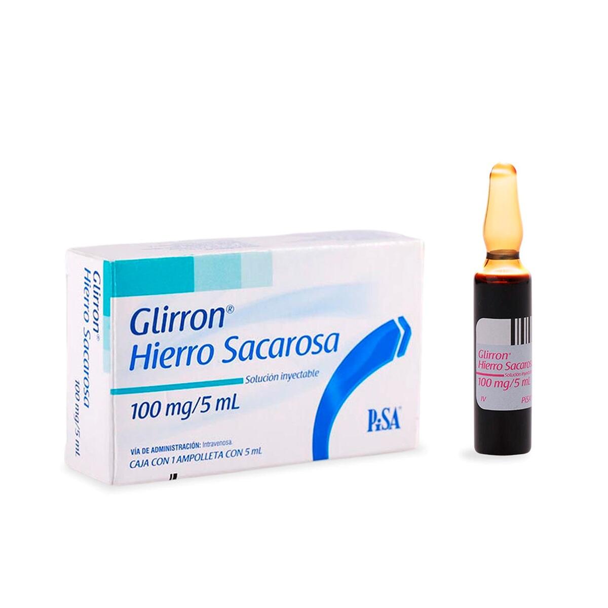 Glirron Hierro Sacarosa 100 Mg Amp X 5 Ml