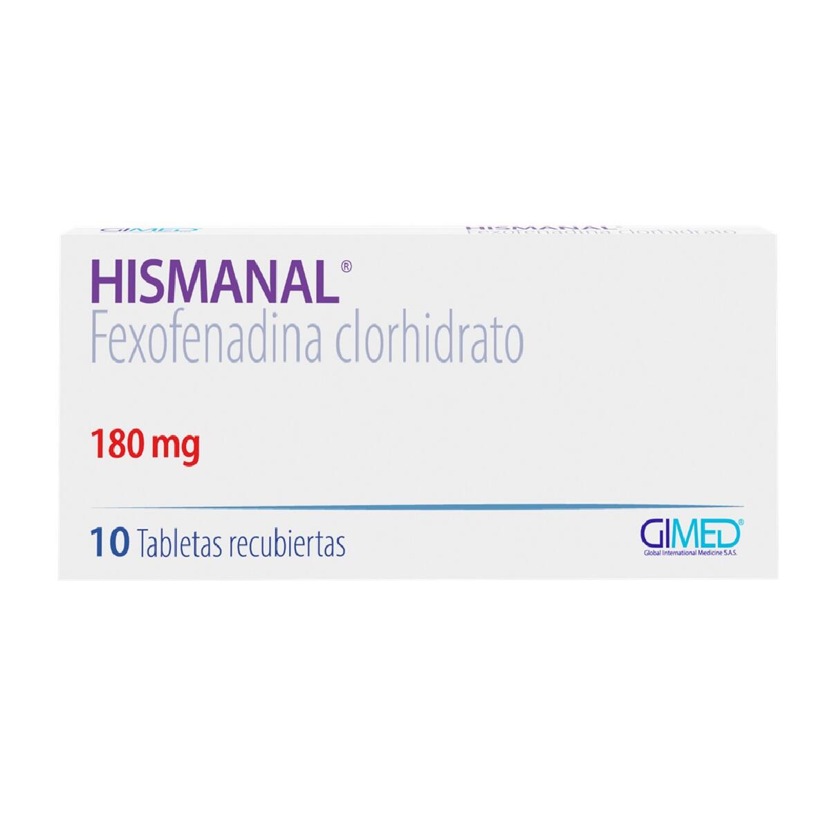 Hismanal Fexofenadina 180 Mg X 10 Tabl