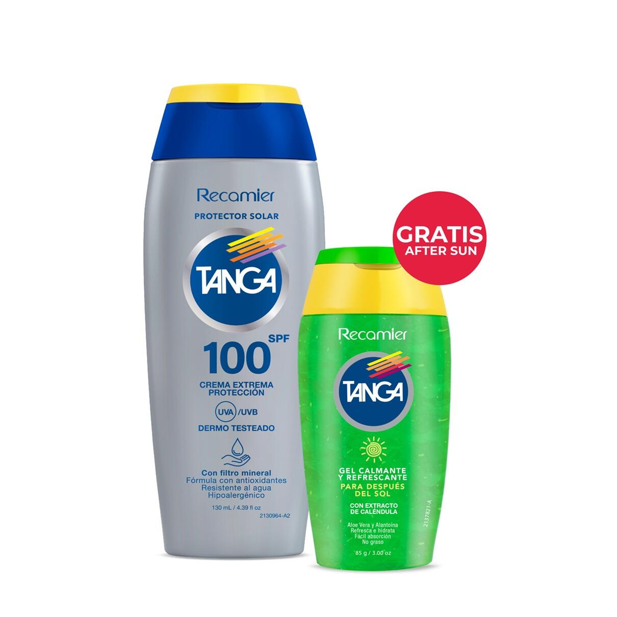 Protector Solar Tanga Spf 100 Crema X 130 Ml Gratis Gel After Sun X 85 ...