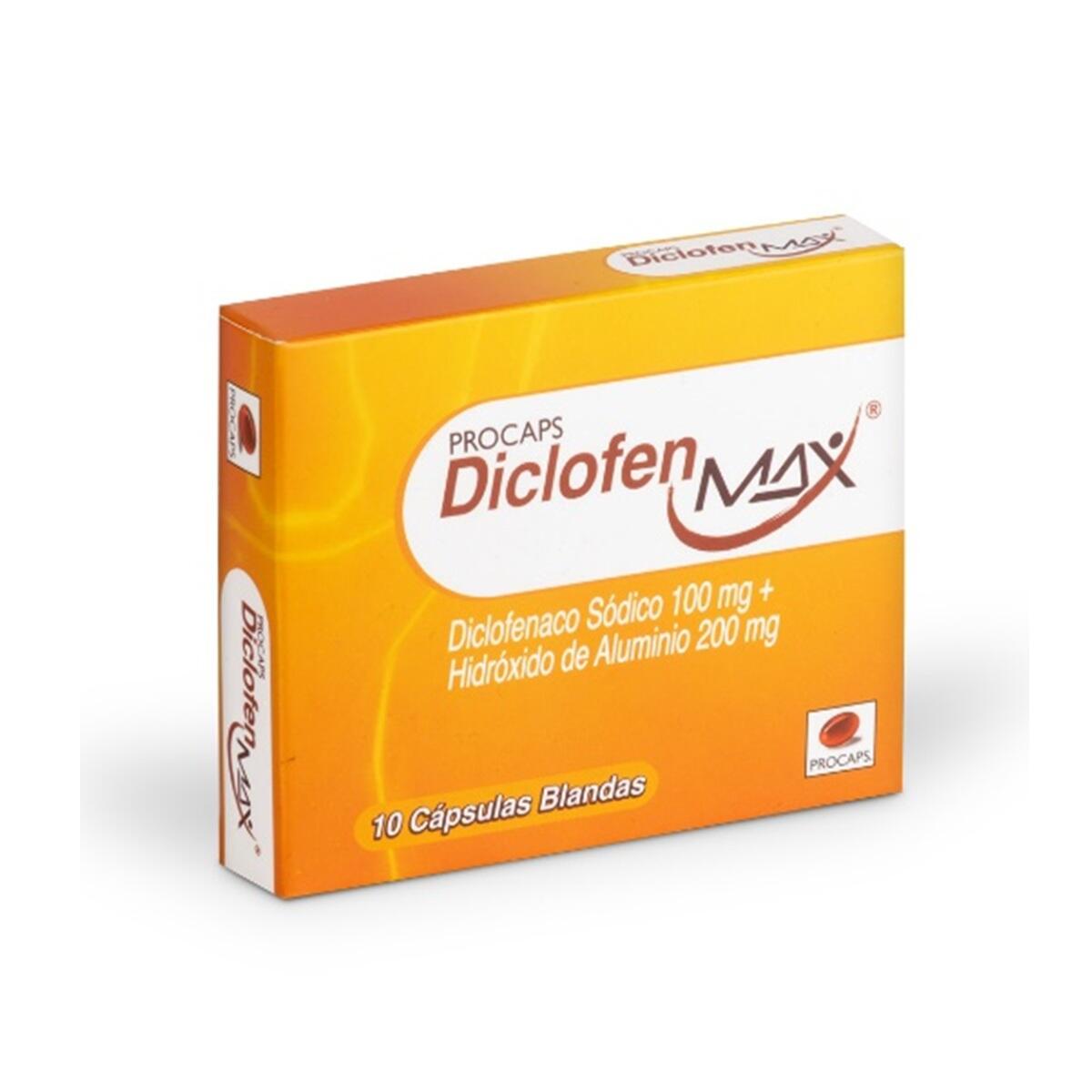Diclofen Max Diclofenaco/hidroxido De Aluminio 100/200mg X 10 Caps ...